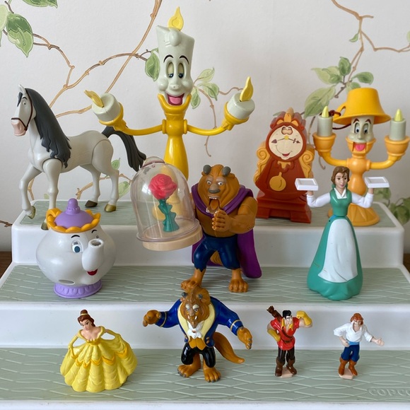 Disney | Toys | Disney Vintage Beauty And The Beast Character Figures ...
